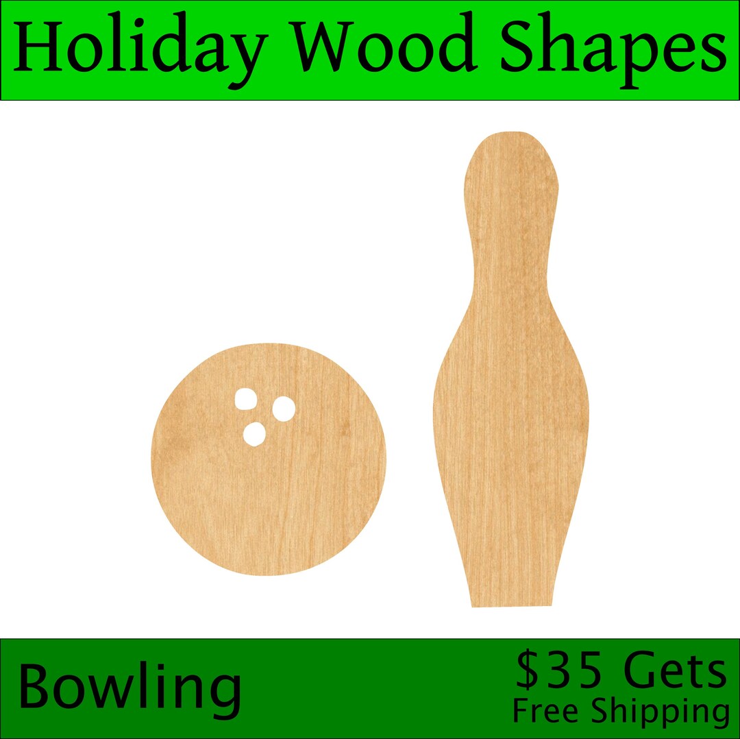 Laser Cut Bowling Wood Blank, Crafting Supplies, Wooden Cutout, DIY ...