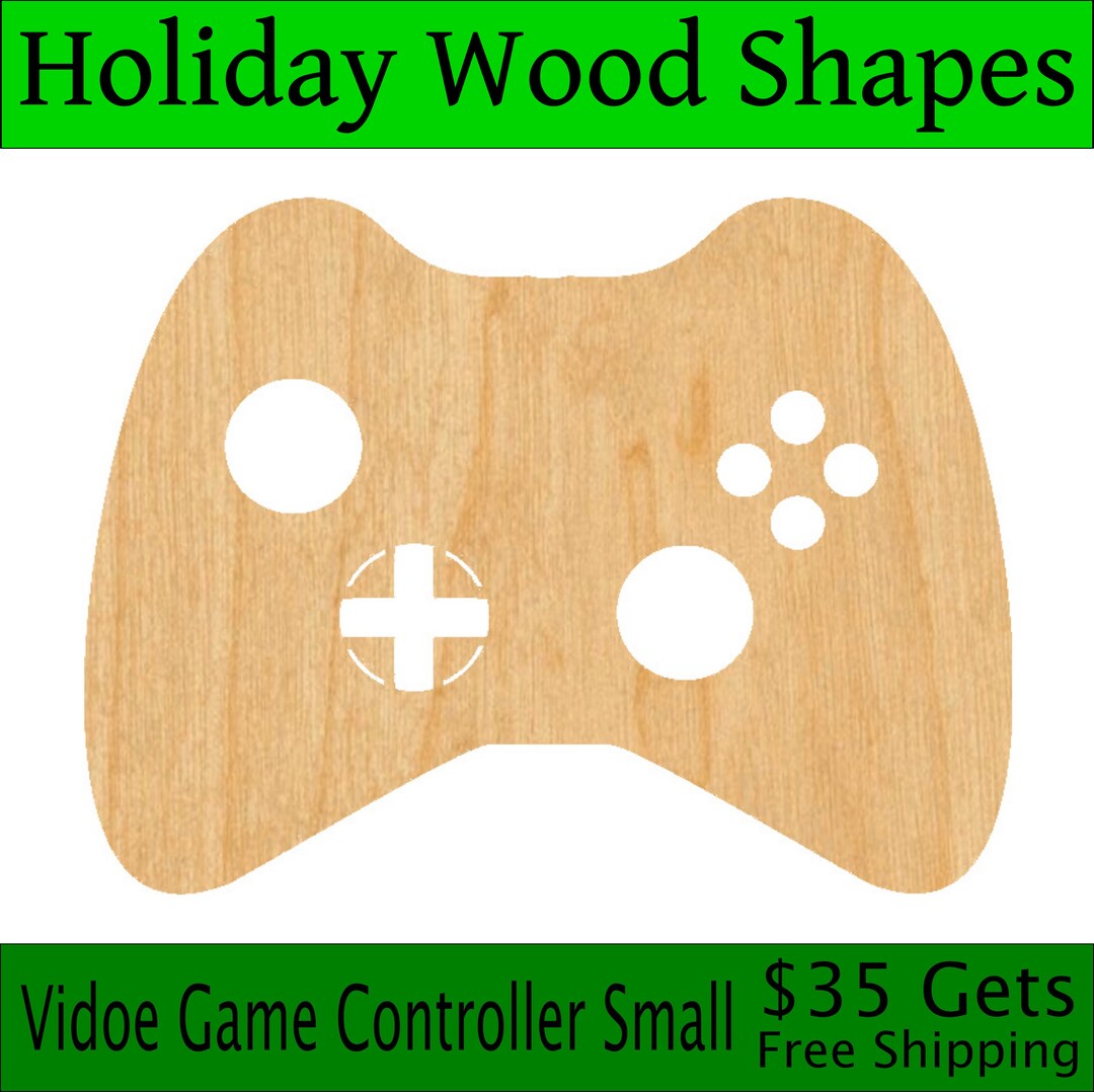 Laser Cut Video Game Controller Wood Blank, Crafting Supplies, Wooden ...