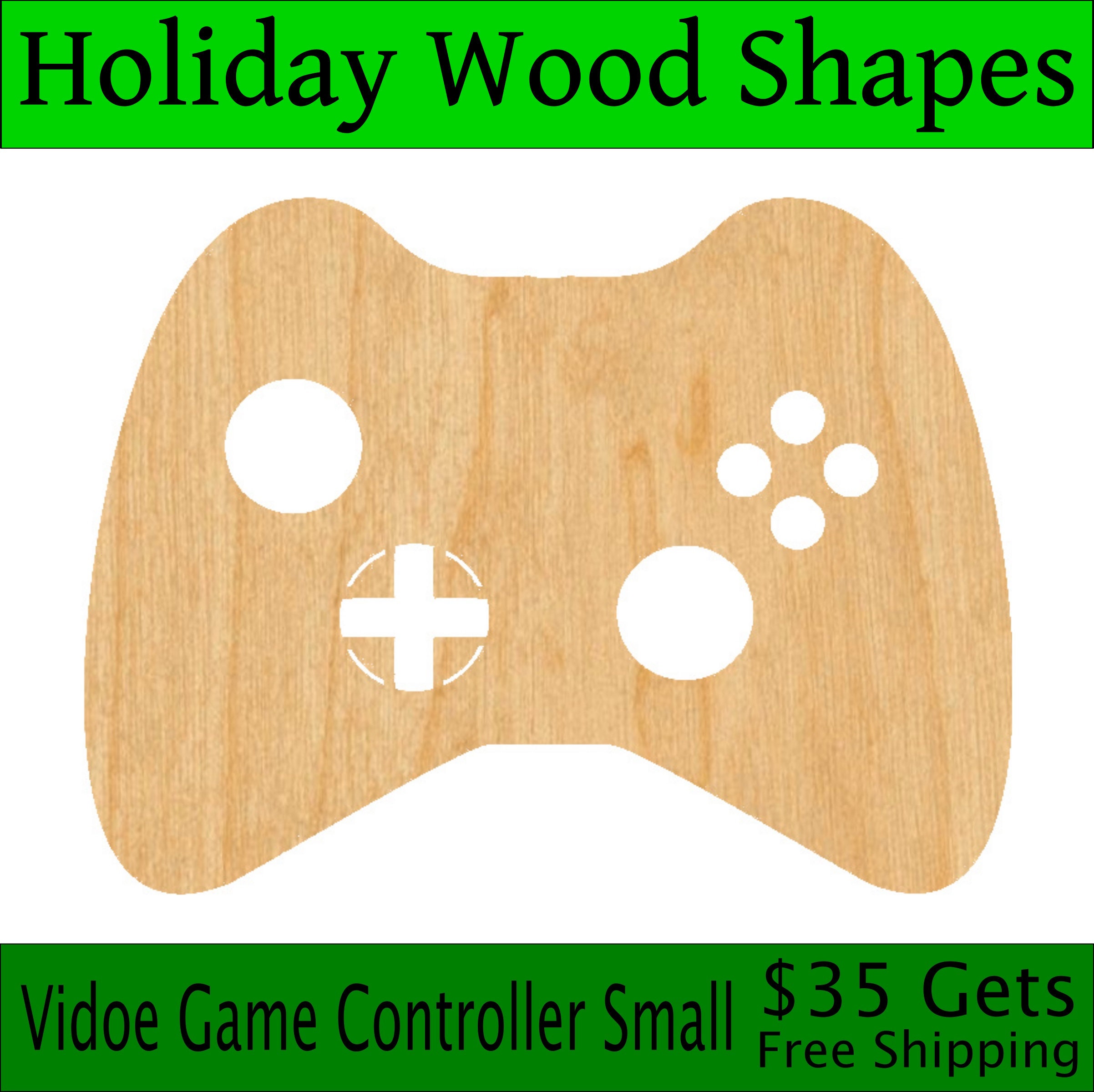 Laser Cut Video Game Controller Wood Blank, Crafting Supplies, Wooden ...