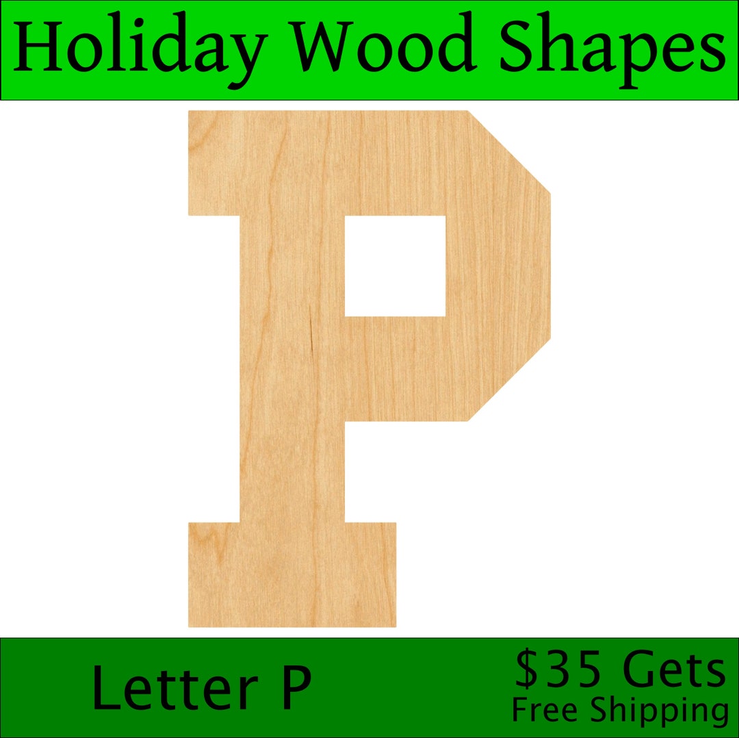 Laser Cut Letter P Wood Blank, Crafting Supplies, Wooden Cutout, DIY ...