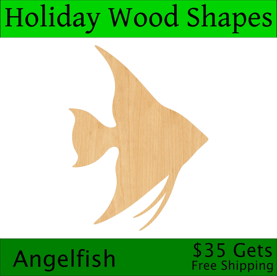 Laser Cut Angelfish Wood Blank, Crafting Supplies, Wooden Cutout, DIY ...