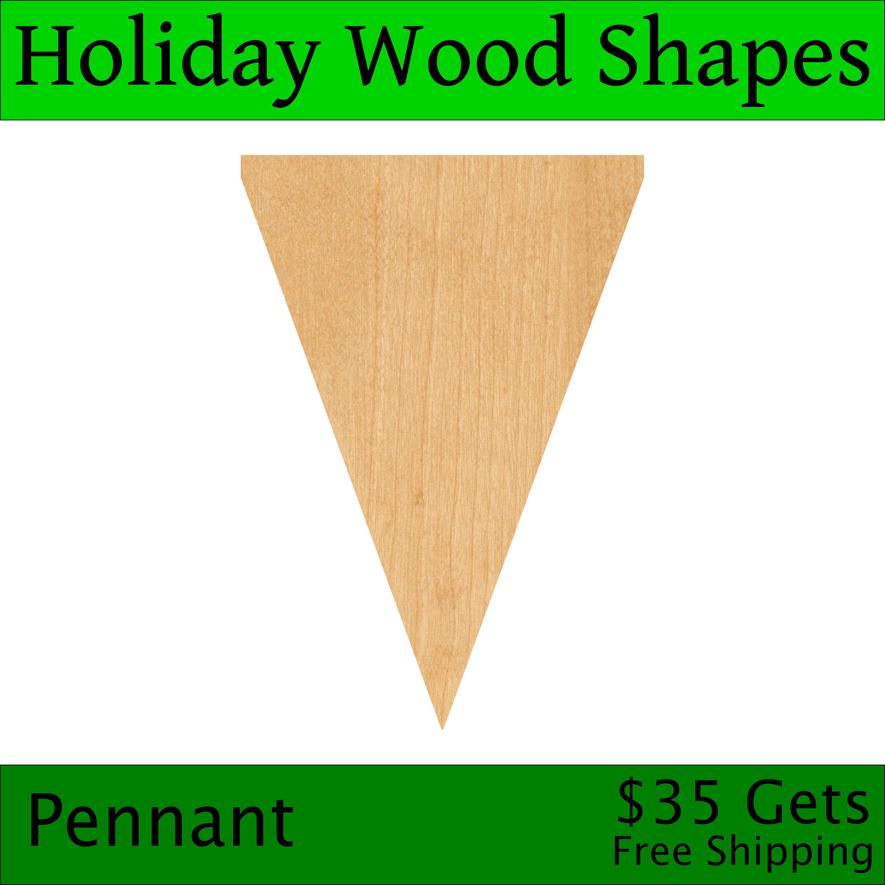 Laser Cut Pennant Wood Blank, Crafting Supplies, Wooden Cutout, DIY ...