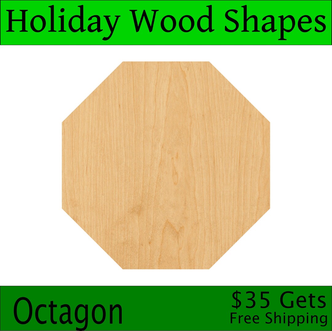 Laser Cut Octagon Wood Blank, Crafting Supplies, Wooden Cutout, DIY ...