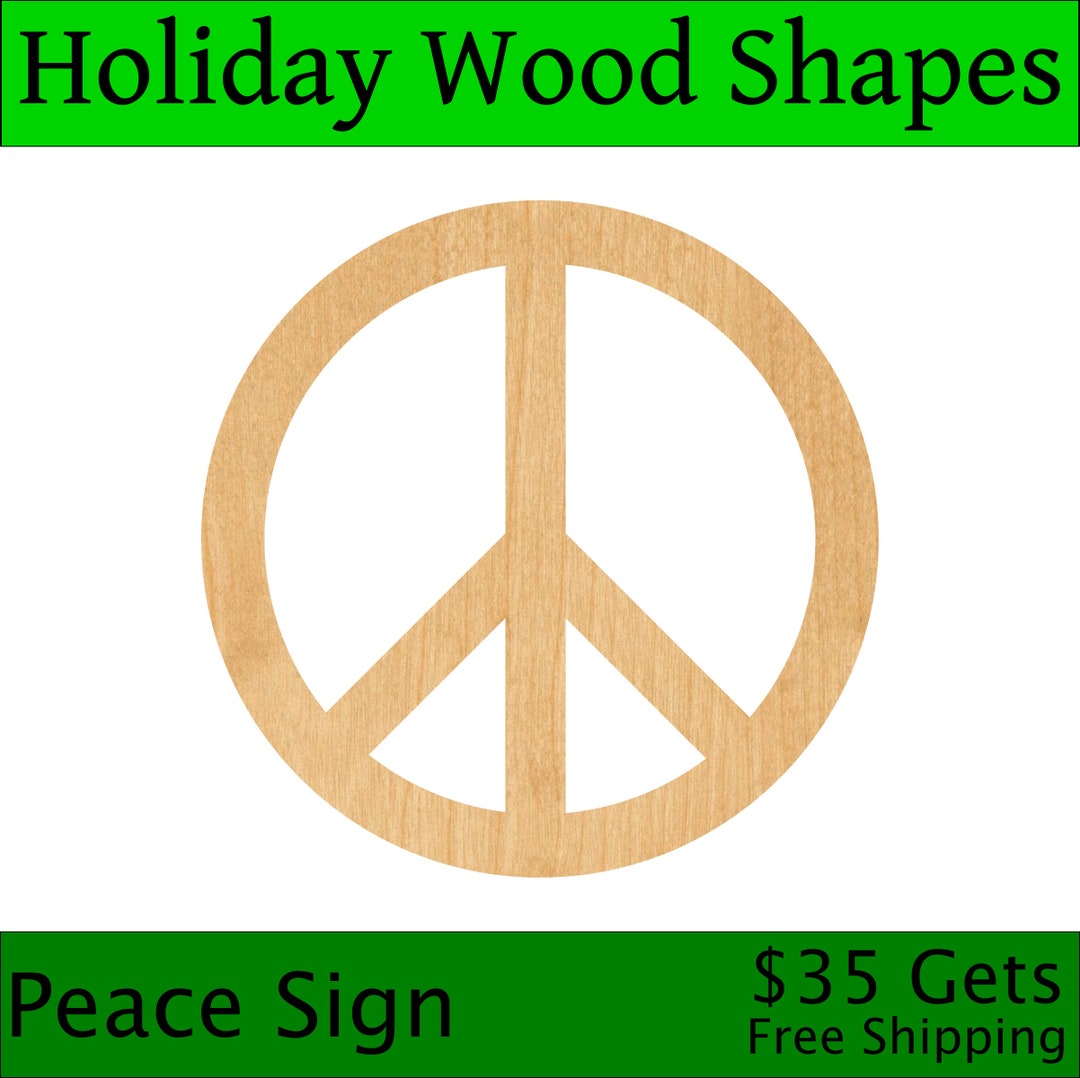 Laser Cut Peace Sign Wood Blank, Crafting Supplies, Wooden Cutout, DIY ...