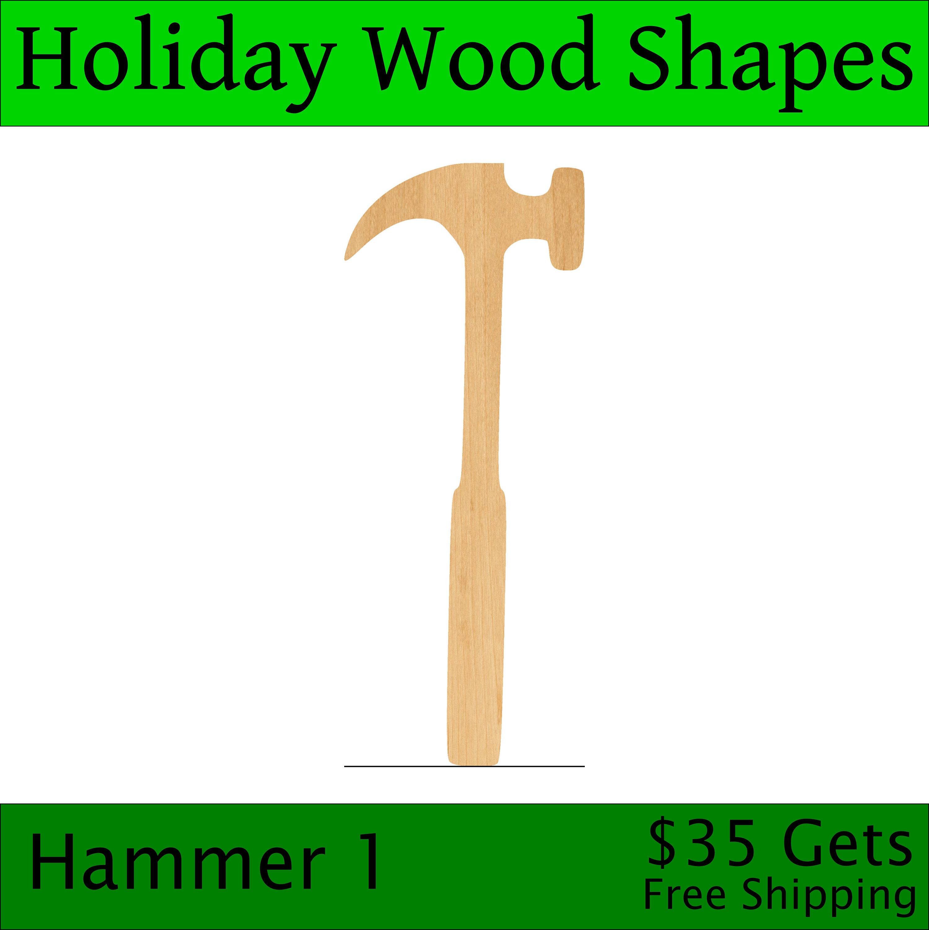 Laser Cut Hammer Design 1 Wood Blank, Crafting Supplies, Wooden Cutout ...