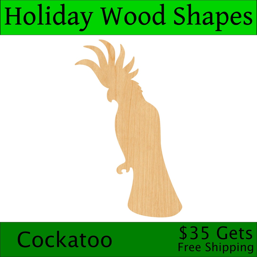 Laser Cut Cockatoo Wood Blank, Crafting Supplies, Wooden Cutout, DIY ...