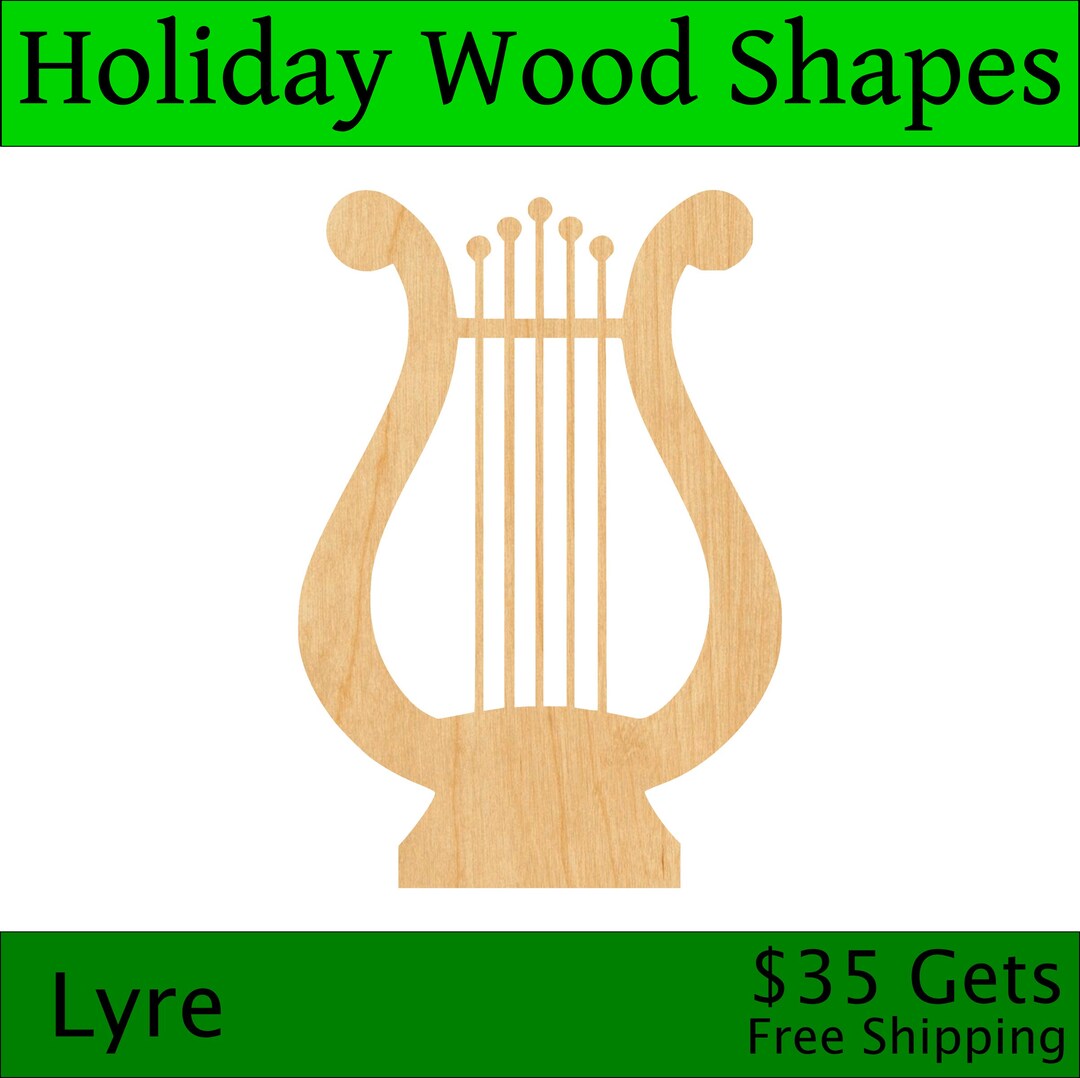 Laser Cut Lyre Wood Blank, Crafting Supplies, Wooden Cutout, DIY ...