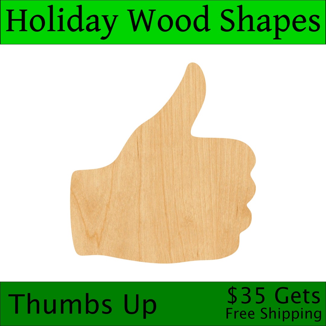 Laser Cut Thumbs up Wood Blank, Crafting Supplies, Wooden Cutout, DIY ...