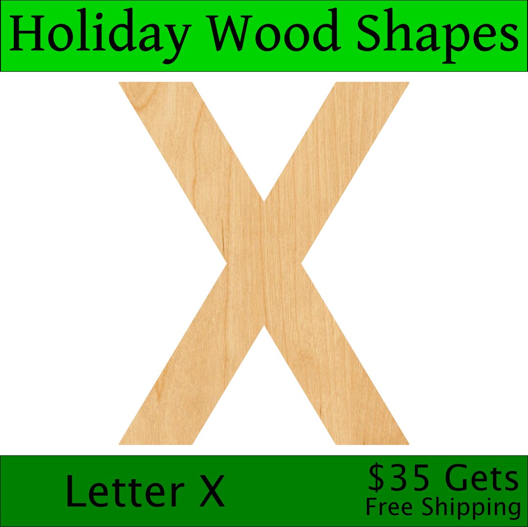 Laser Cut Letter X Wood Blank, Crafting Supplies, Wooden Cutout, DIY ...