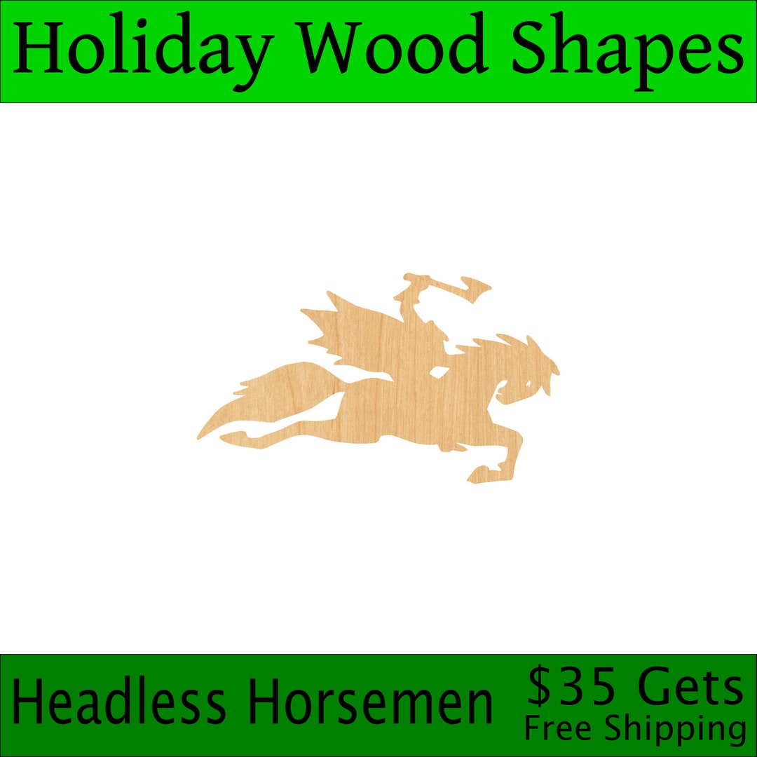 Laser Cut Headless Horseman Wood Blank, Crafting Supplies, Wooden ...