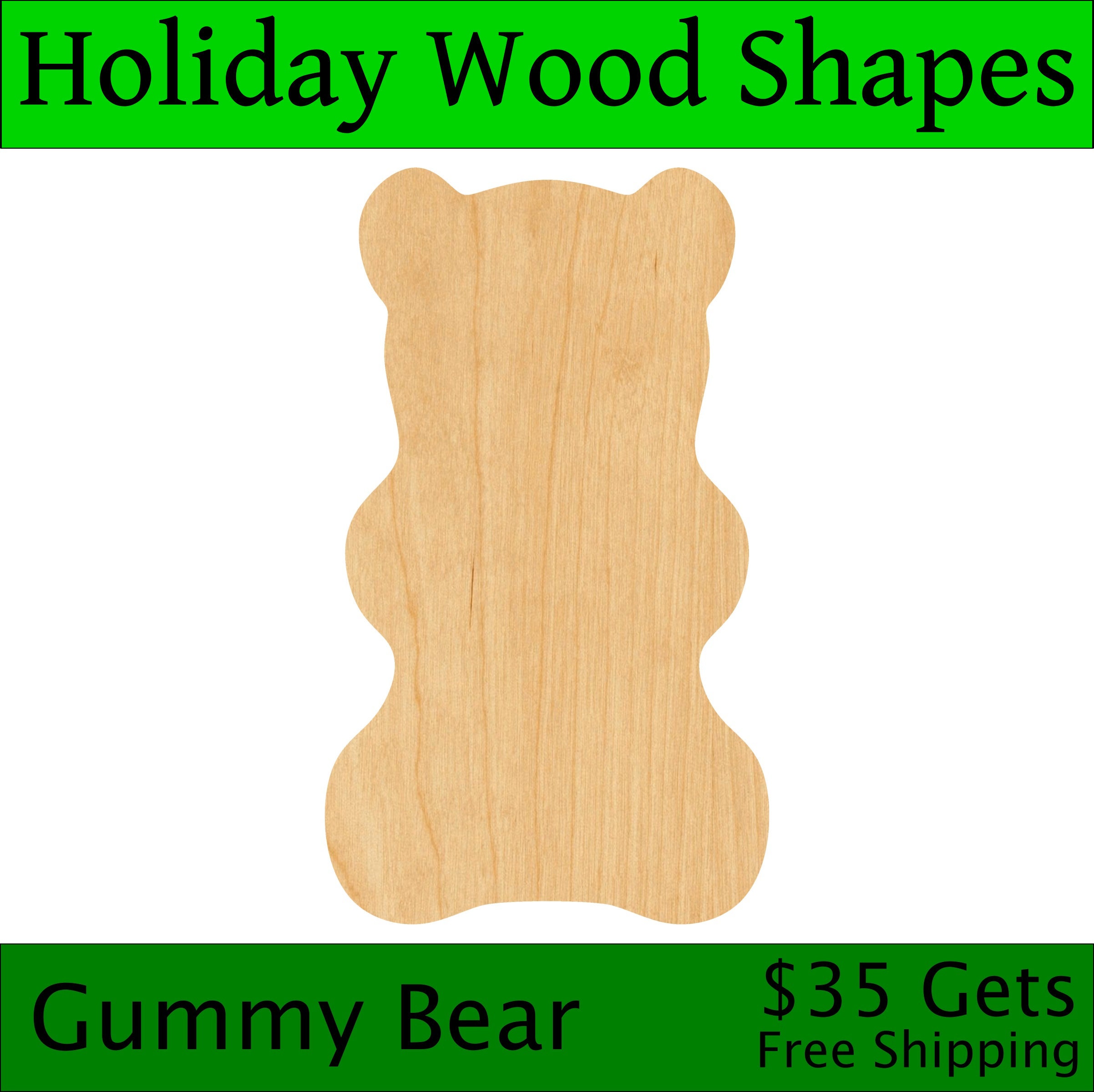 Laser Cut Gummy Bear Wood Blank, Crafting Supplies, Wooden Cutout, DIY ...