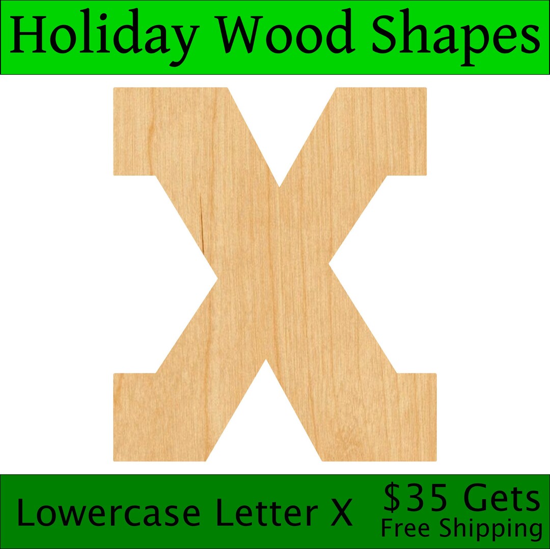Laser Cut Lowercase Letter X Wood Blank, Crafting Supplies, Wooden ...