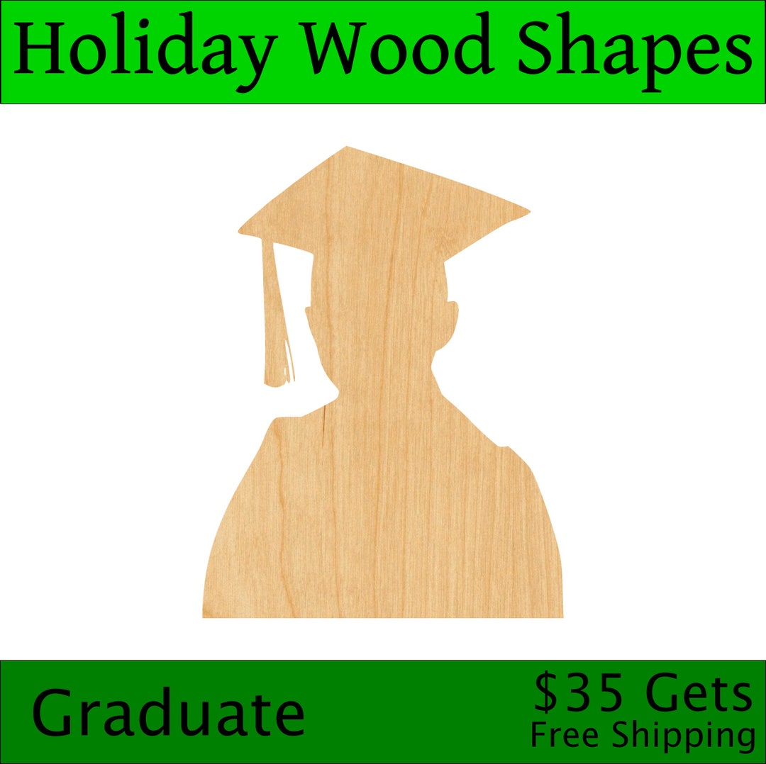 Laser Cut Graduate Wood Blank, Crafting Supplies, Wooden Cutout, DIY ...