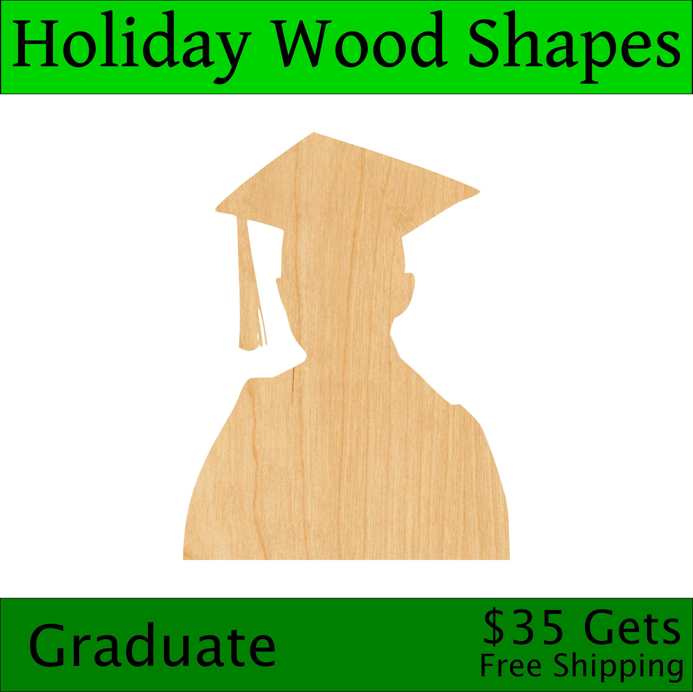 Laser Cut Graduate Wood Blank, Crafting Supplies, Wooden Cutout, DIY ...