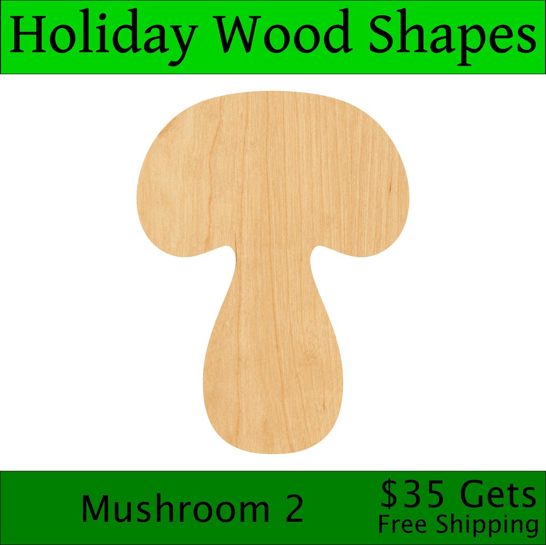 Laser Cut Mushroom Design 2 Wood Blank, Crafting Supplies, Wooden ...