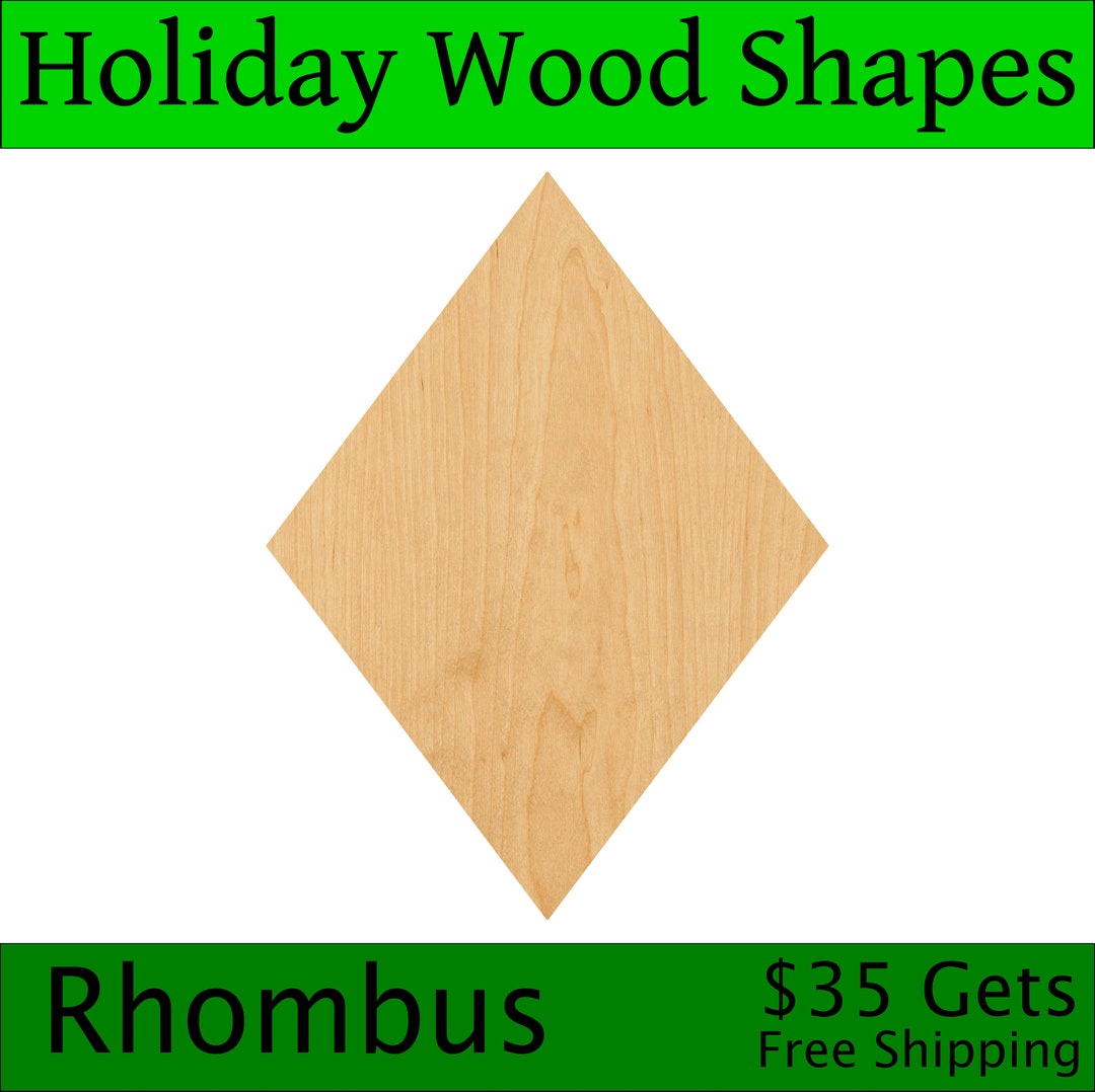 Laser Cut Rhombus Wood Blank, Crafting Supplies, Wooden Cutout, DIY ...
