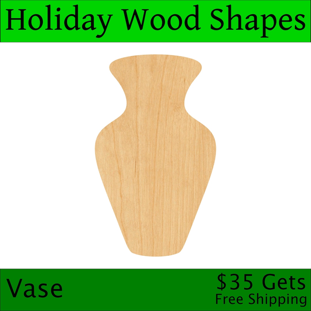 Laser Cut Vase Wood Blank, Crafting Supplies, Wooden Cutout, DIY ...