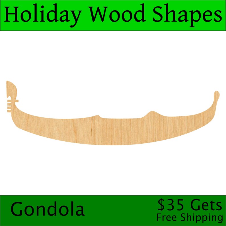 Laser Cut Gondola Wood Blank, Crafting Supplies, Wooden Cutout, DIY ...