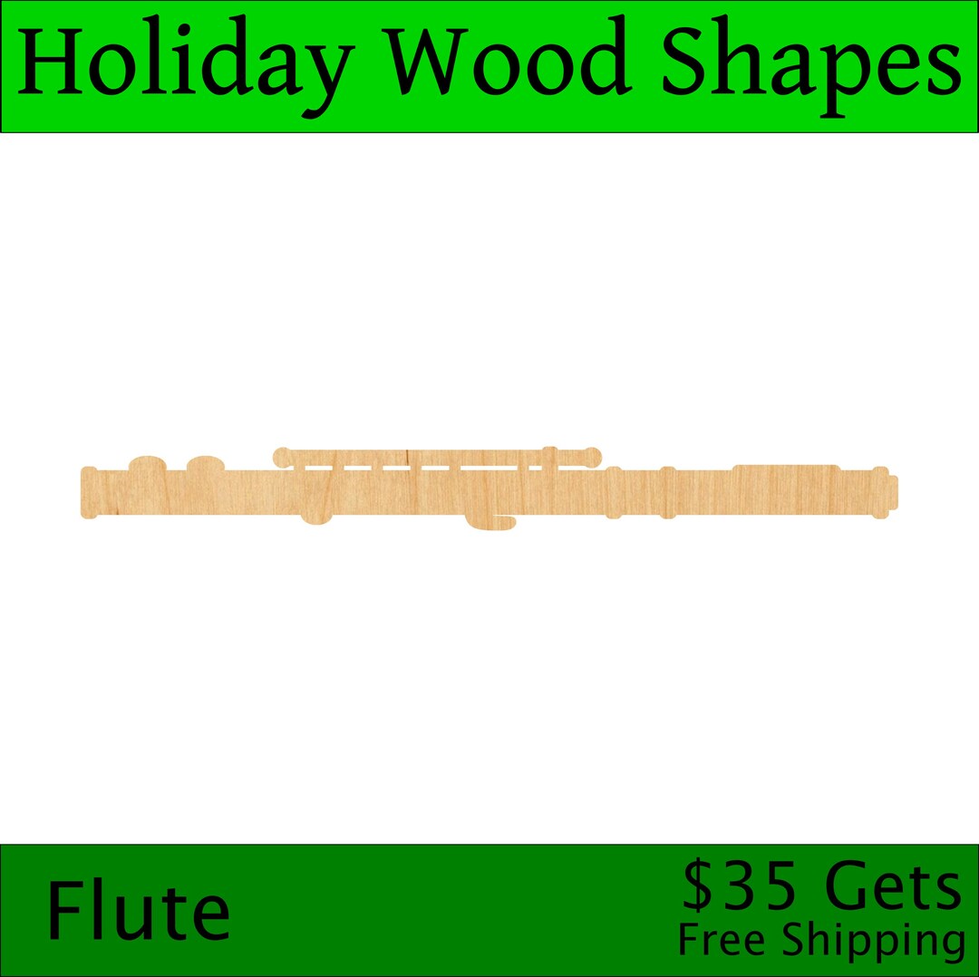 Laser Cut Flute Wood Blank, Crafting Supplies, Wooden Cutout, DIY ...