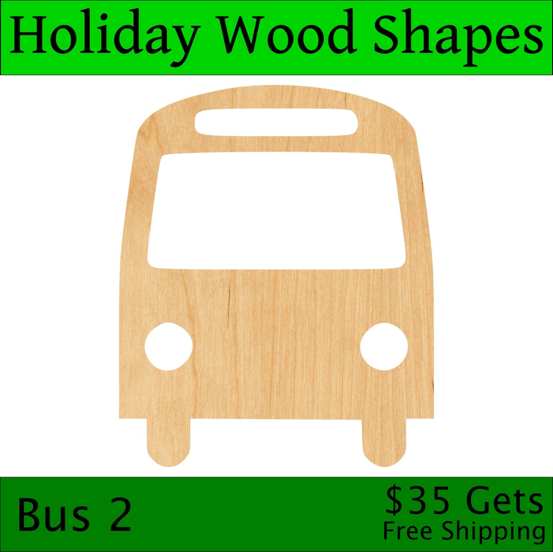Laser Cut Bus Design 2 Wood Blank, Crafting Supplies, Wooden Cutout ...