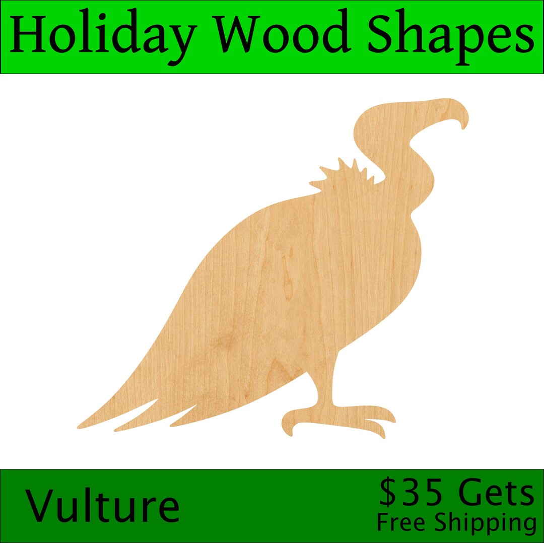 Laser Cut Vulture Wood Blank, Crafting Supplies, Wooden Cutout, DIY ...
