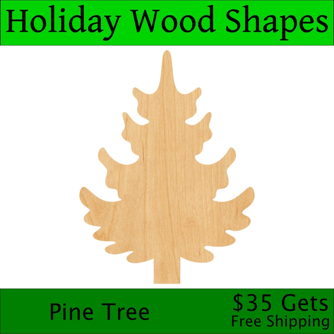 Laser Cut Pine Tree Wood Blank, Crafting Supplies, Wooden Cutout, DIY ...