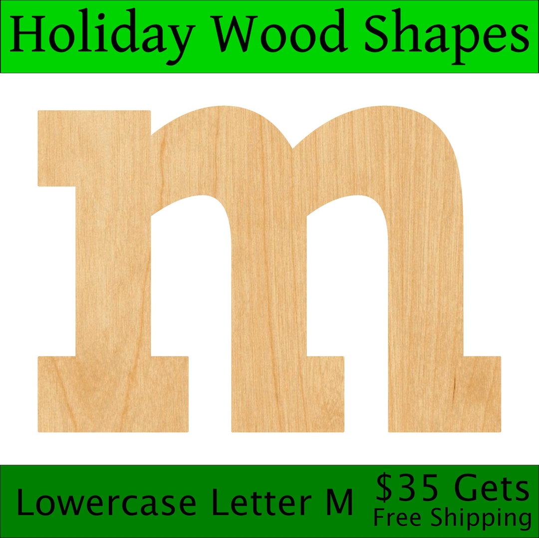 Laser Cut Lowercase Letter M Wood Blank, Crafting Supplies, Wooden ...
