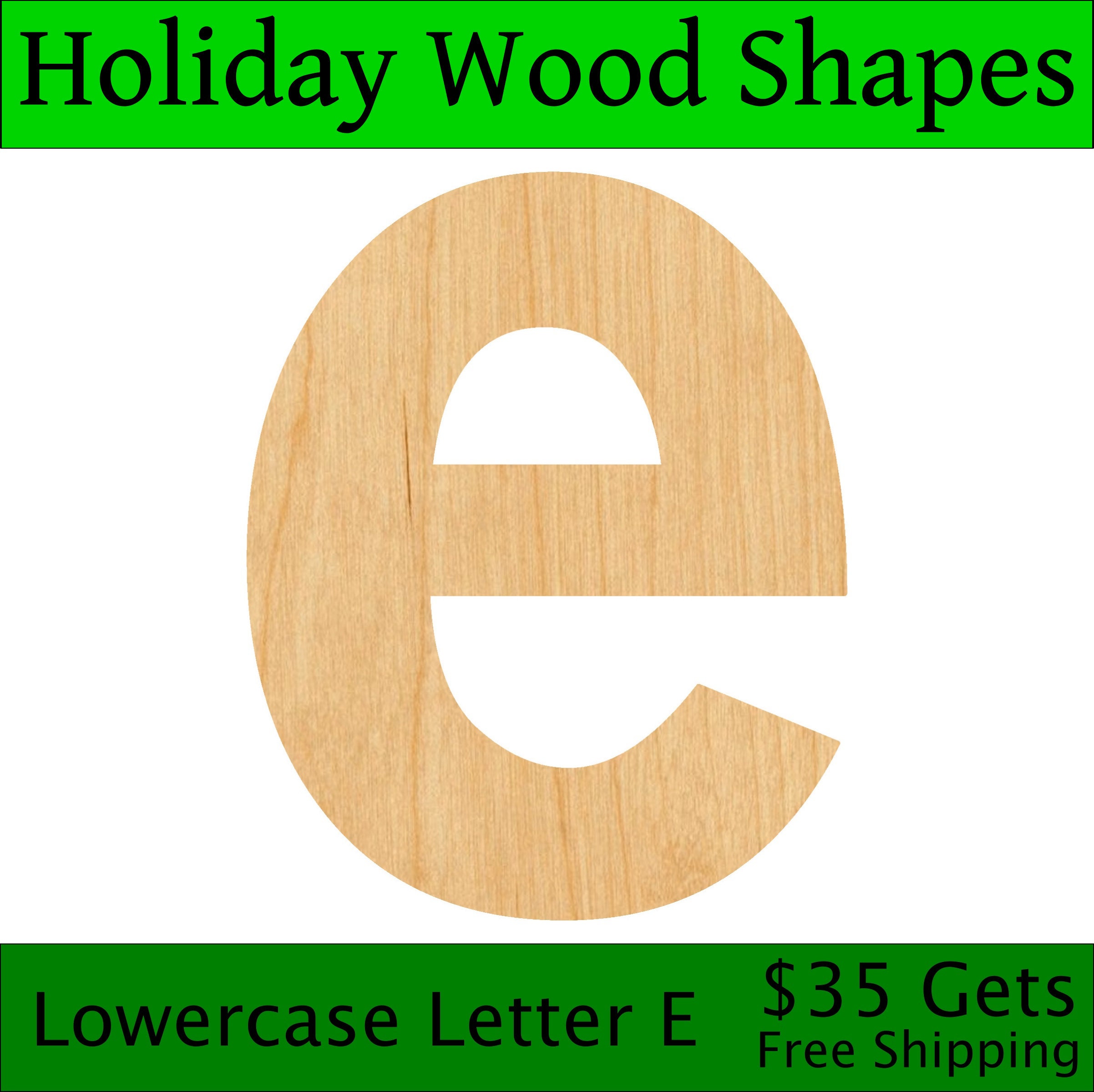 Laser Cut Lowercase Letter E Wood Blank, Crafting Supplies, Wooden ...