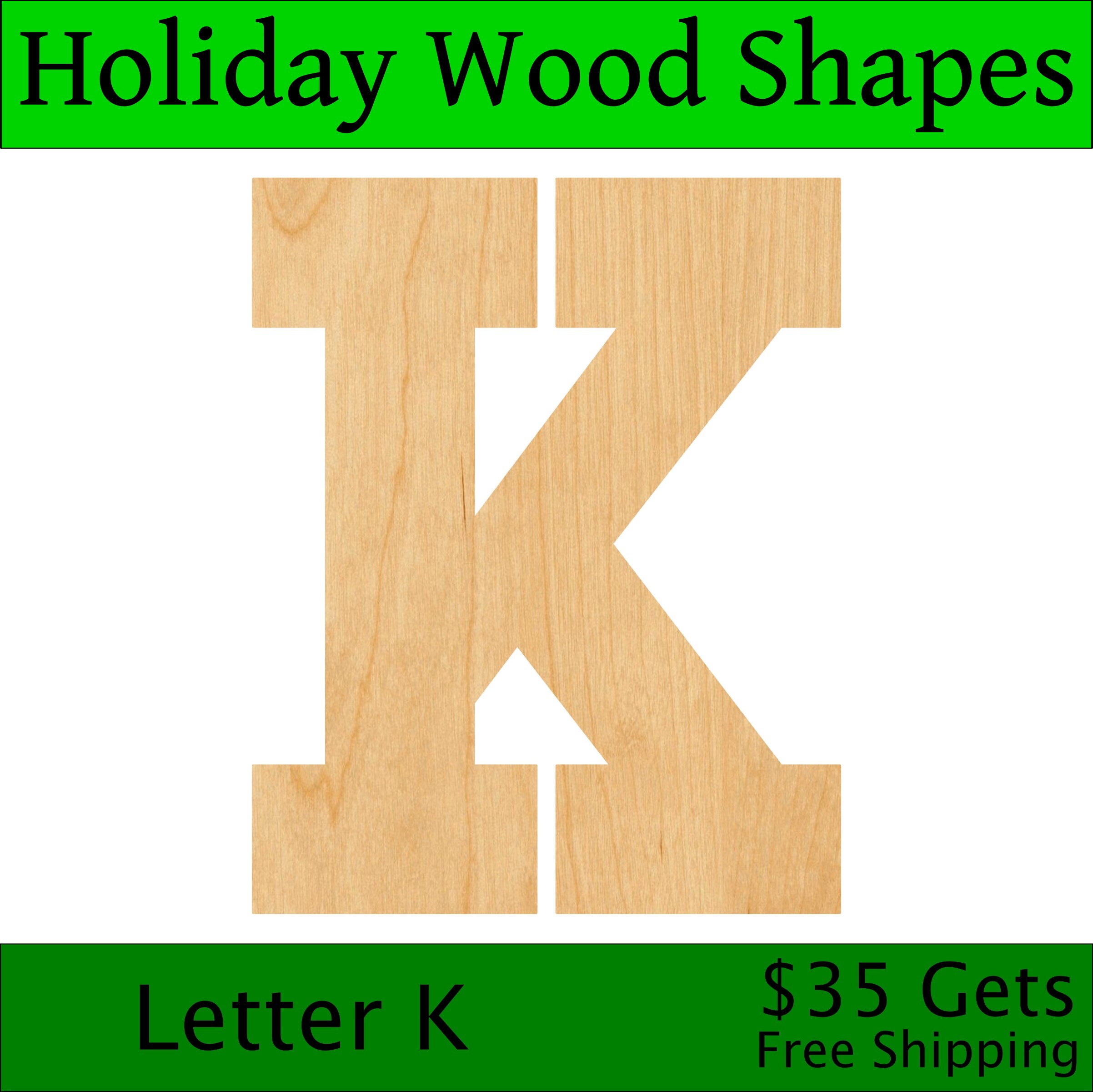 Laser Cut Letter K Wood Blank, Crafting Supplies, Wooden Cutout, DIY ...
