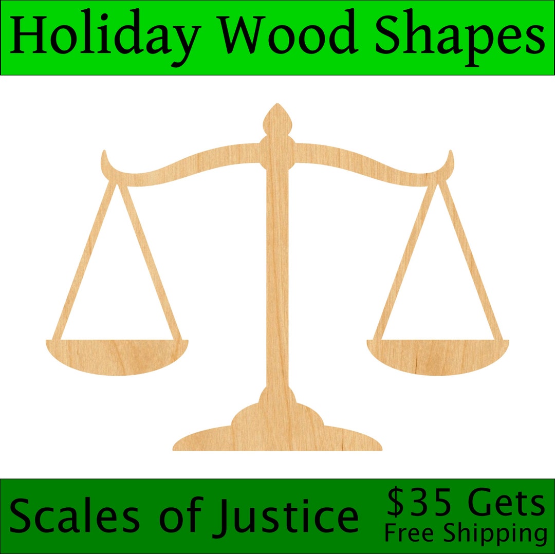 Laser Cut Scales of Justice Wood Blank, Crafting Supplies, Wooden ...