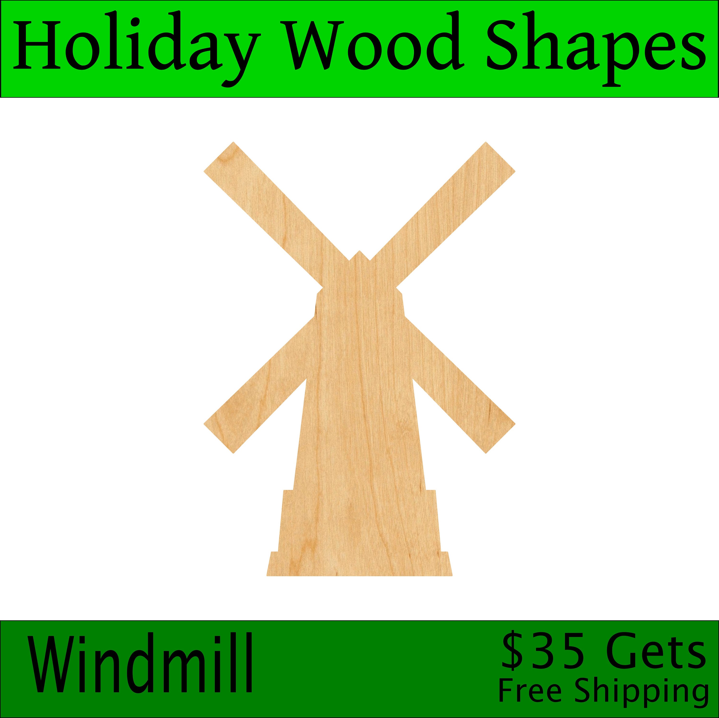 Laser Cut Windmill Wood Blank, Crafting Supplies, Wooden Cutout, DIY ...