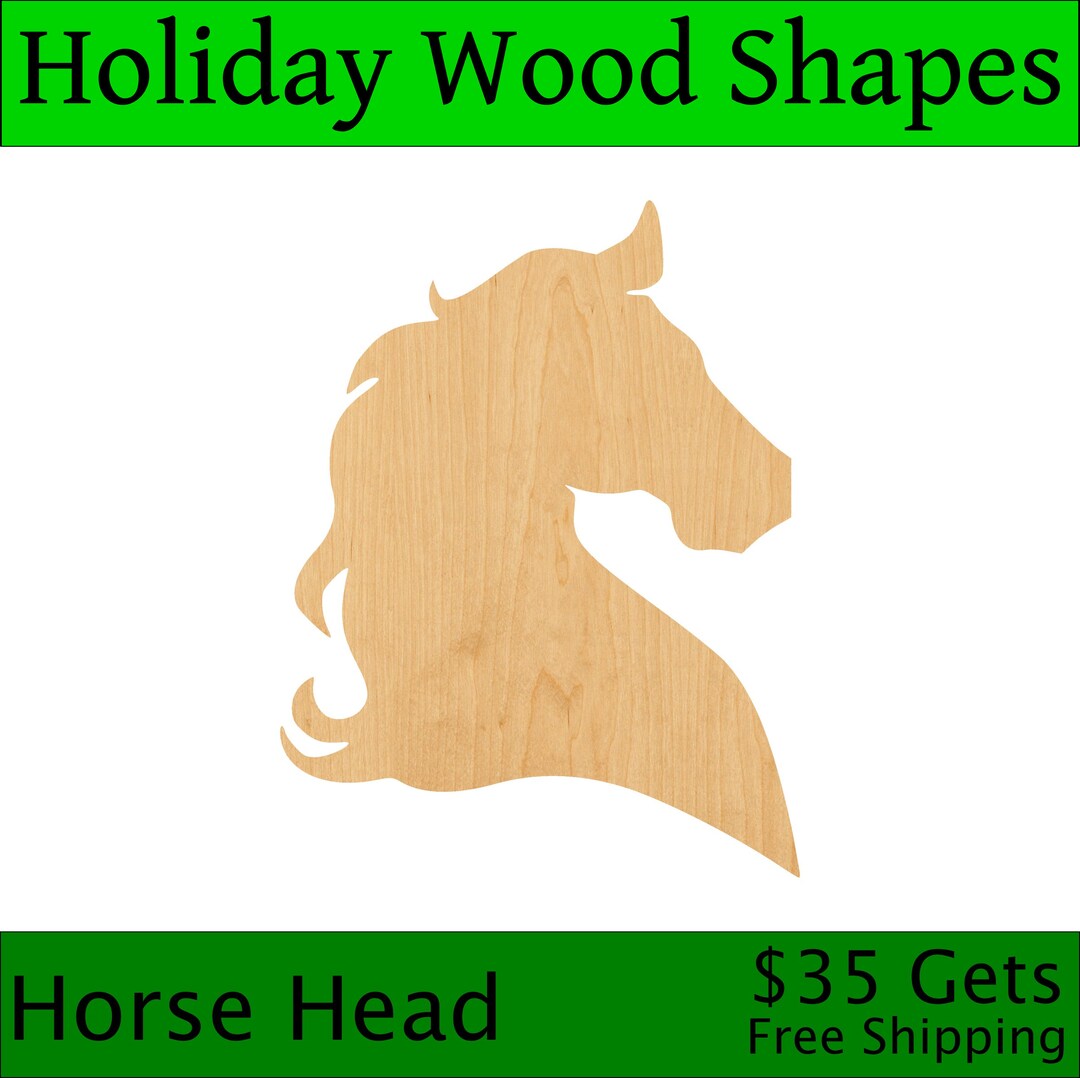 Laser Cut Horse Head Design 4 Wood Blank, Crafting Supplies, Wooden ...