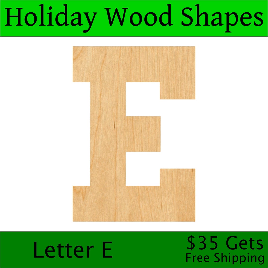 Laser Cut Letter E Wood Blank, Crafting Supplies, Wooden Cutout, DIY ...