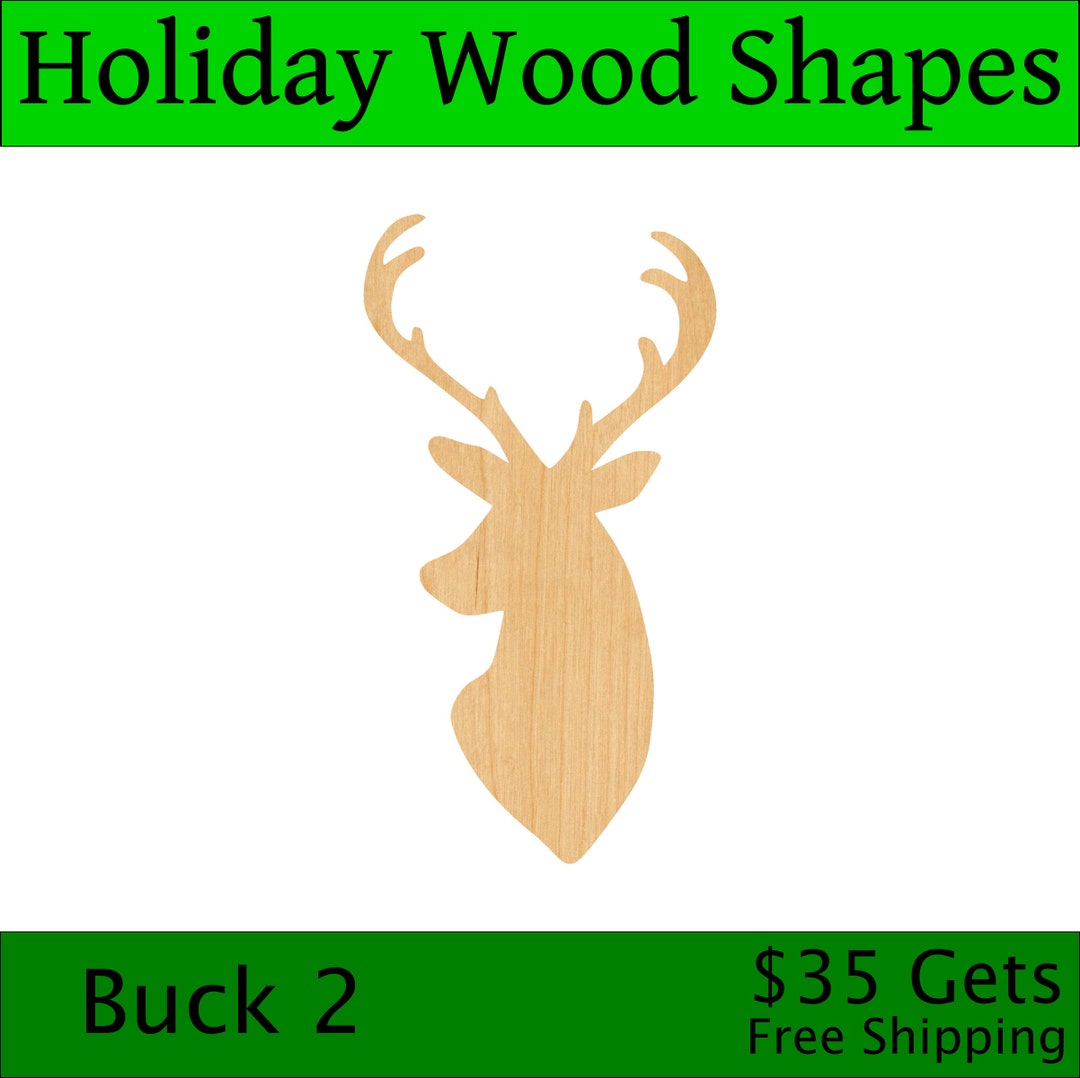 Laser Cut Buck Design 2 Wood Blank, Crafting Supplies, Wooden Cutout ...