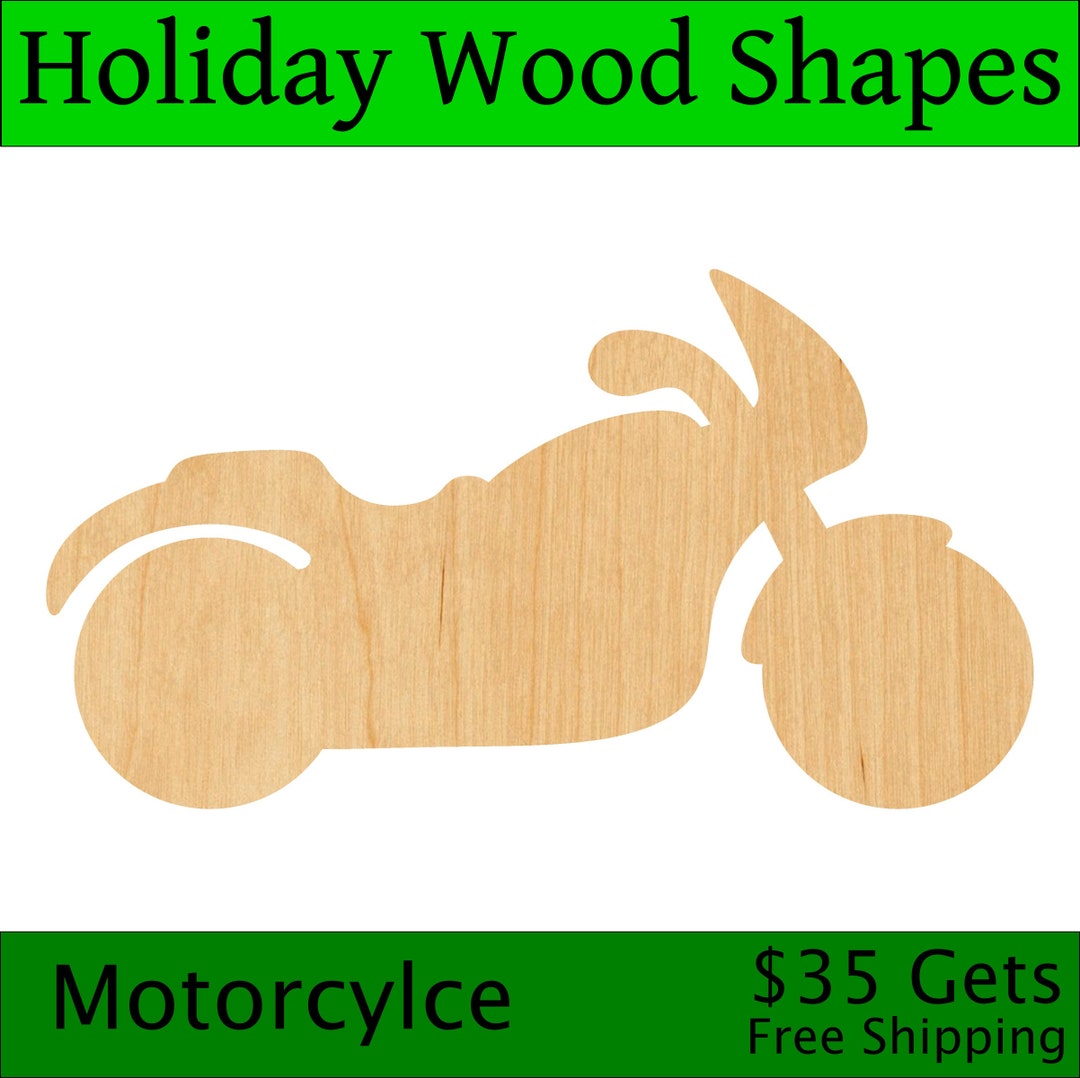 Laser Cut Motorcycle Wood Blank, Crafting Supplies, Wooden Cutout, DIY ...