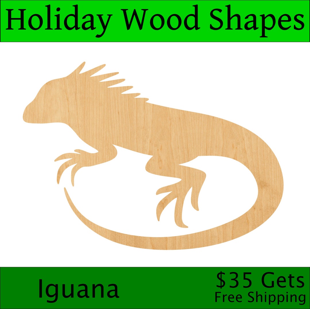 Laser Cut Iguana Wood Blank, Crafting Supplies, Wooden Cutout, DIY ...