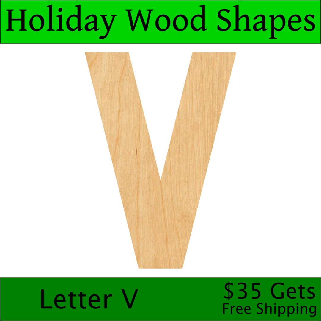 Laser Cut Letter V Wood Blank, Crafting Supplies, Wooden Cutout, DIY ...