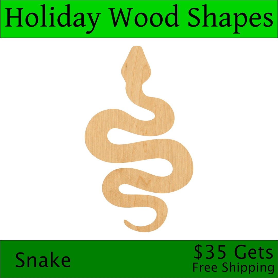 Laser Cut Snake Wood Blank, Crafting Supplies, Wooden Cutout, DIY ...