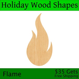 Laser Cut Flame Wood Blank, Crafting Supplies, Wooden Cutout, DIY ...