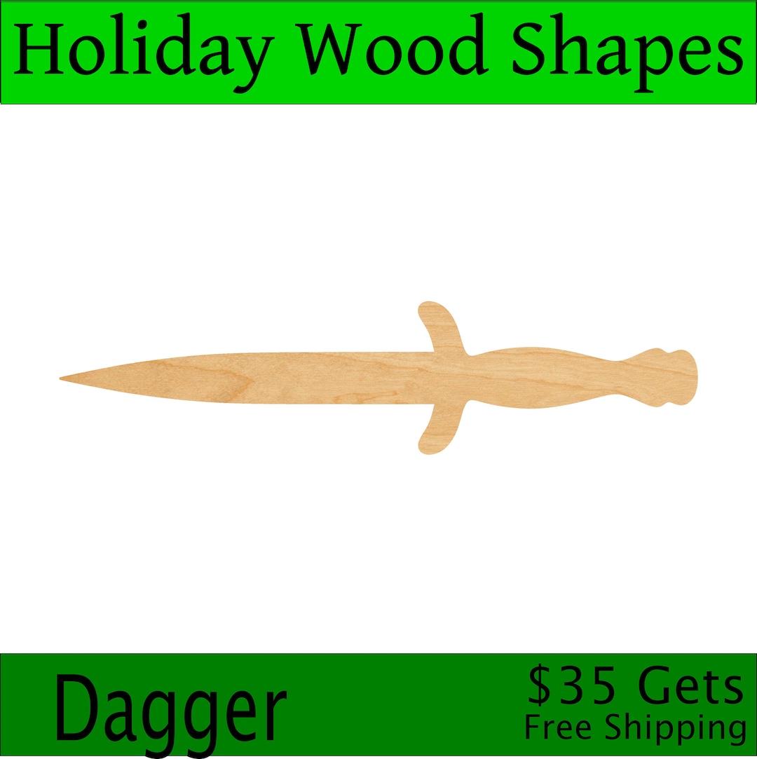 Laser Cut Dagger Wood Blank, Crafting Supplies, Wooden Cutout, DIY ...