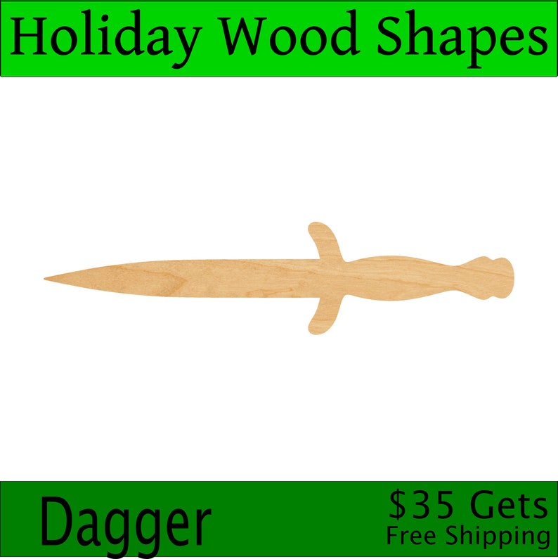 Laser Cut Dagger Wood Blank, Crafting Supplies, Wooden Cutout, DIY ...