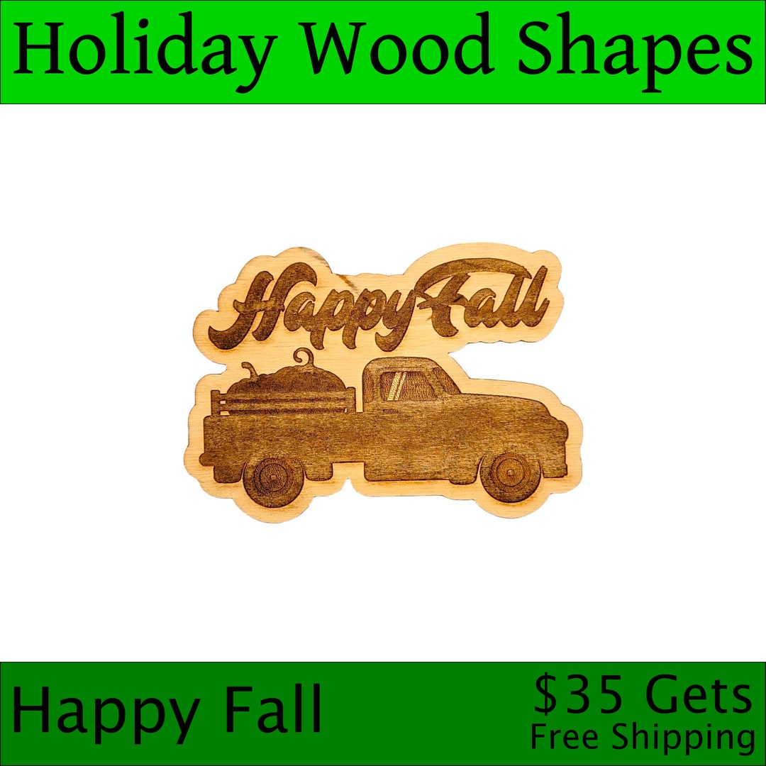 Laser Cut Happy Fall Wood Blank, Crafting Supplies, Wooden Cutouts, DIY ...