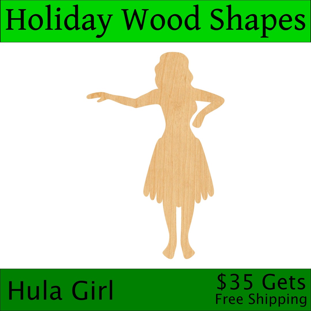 Laser Cut Hula Girl Wood Blank, Crafting Supplies, Wooden Cutout, DIY ...