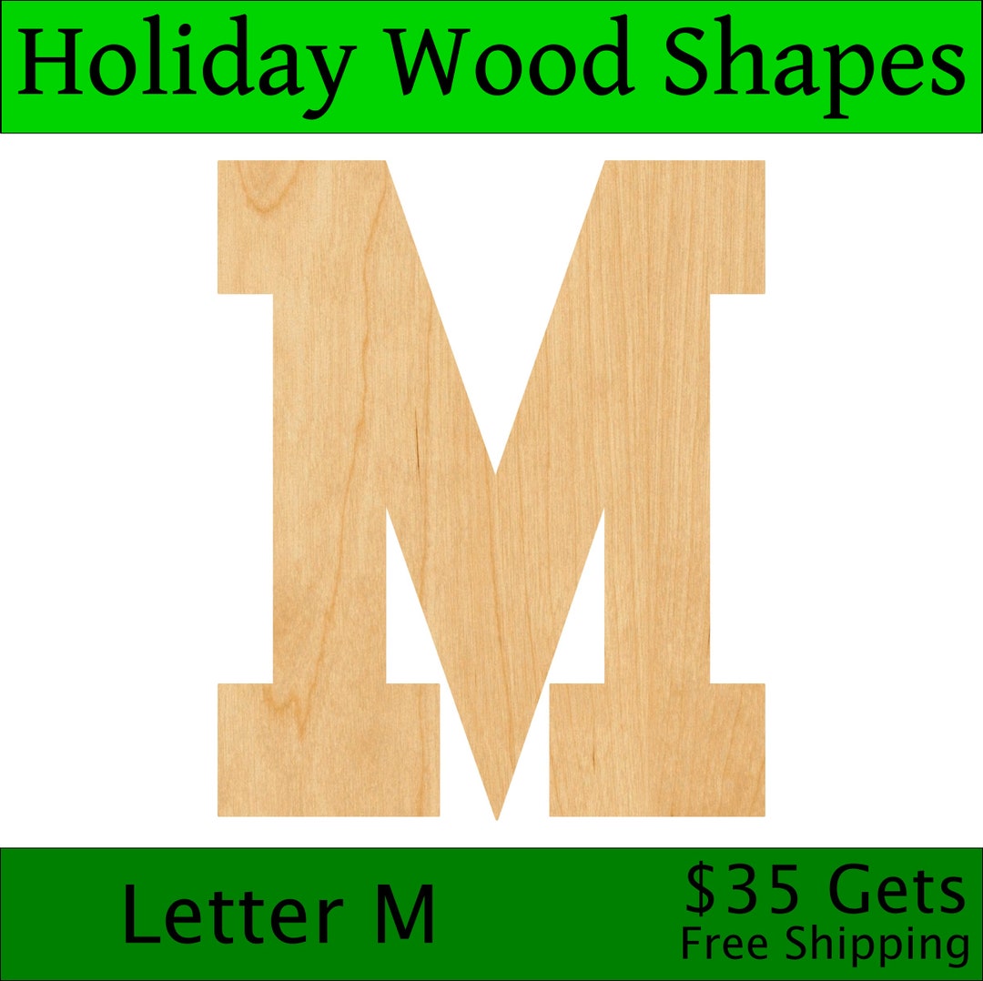 Laser Cut Letter M Wood Blank, Crafting Supplies, Wooden Cutout, DIY ...