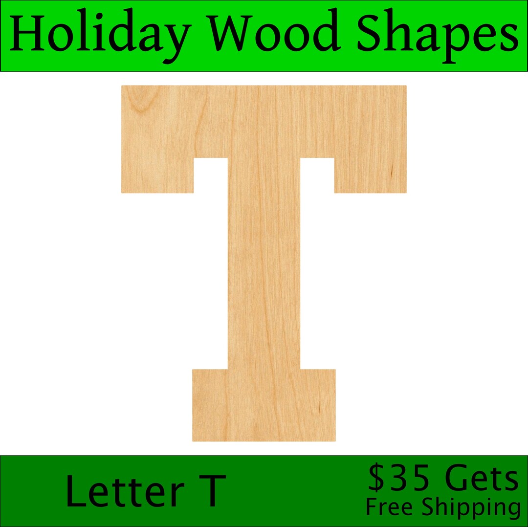 Laser Cut Letter T Wood Blank, Crafting Supplies, Wooden Cutout, DIY ...