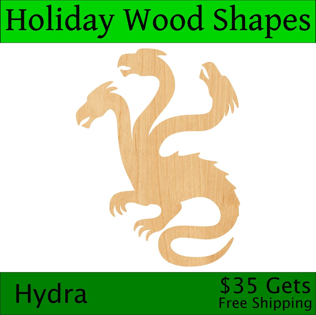 Laser Cut Hydra Wood Blank, Crafting Supplies, Wooden Cutout, DIY ...