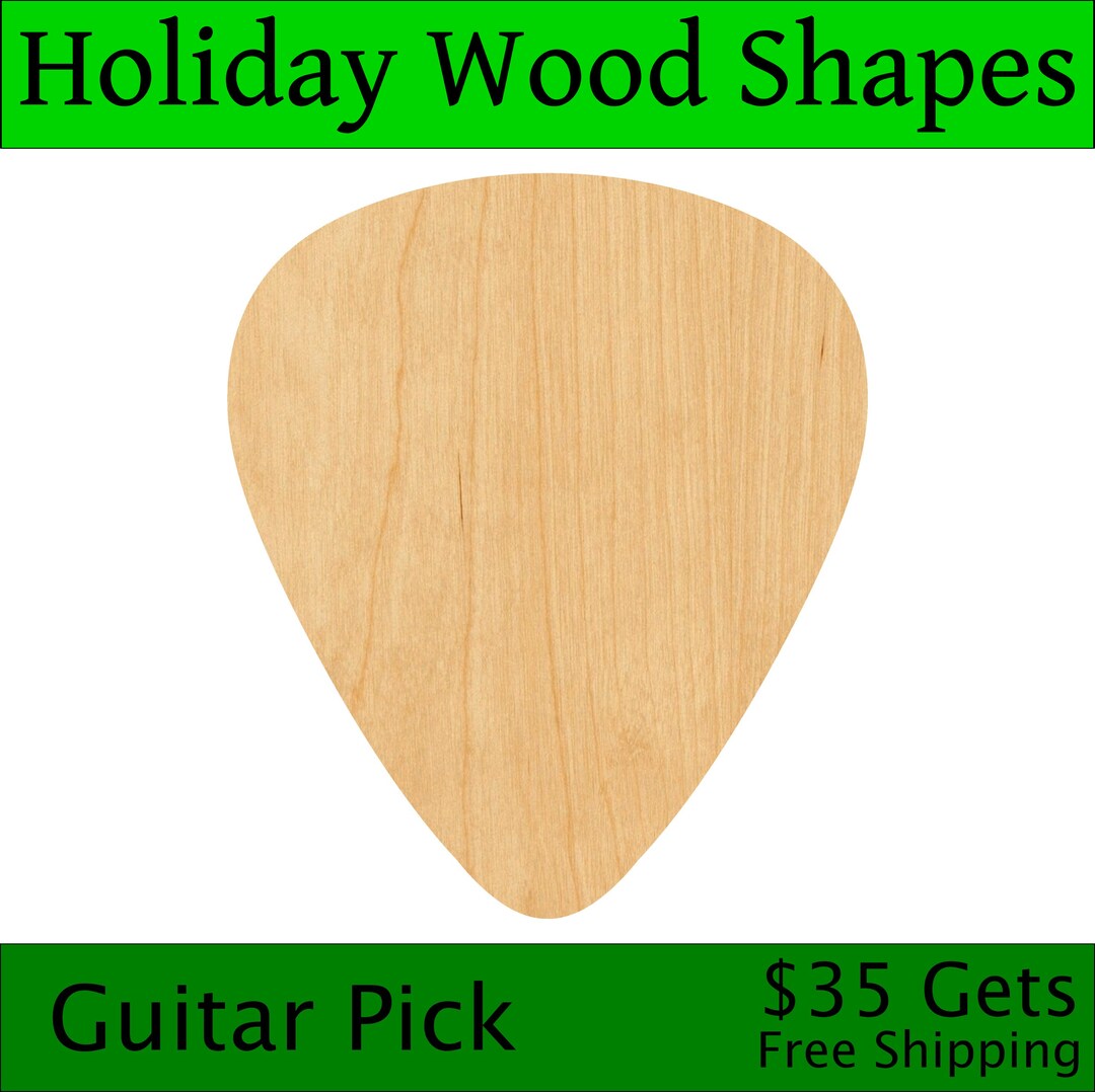Laser Cut Guitar Pick Wood Blank, Crafting Supplies, Wooden Cutout, DIY ...