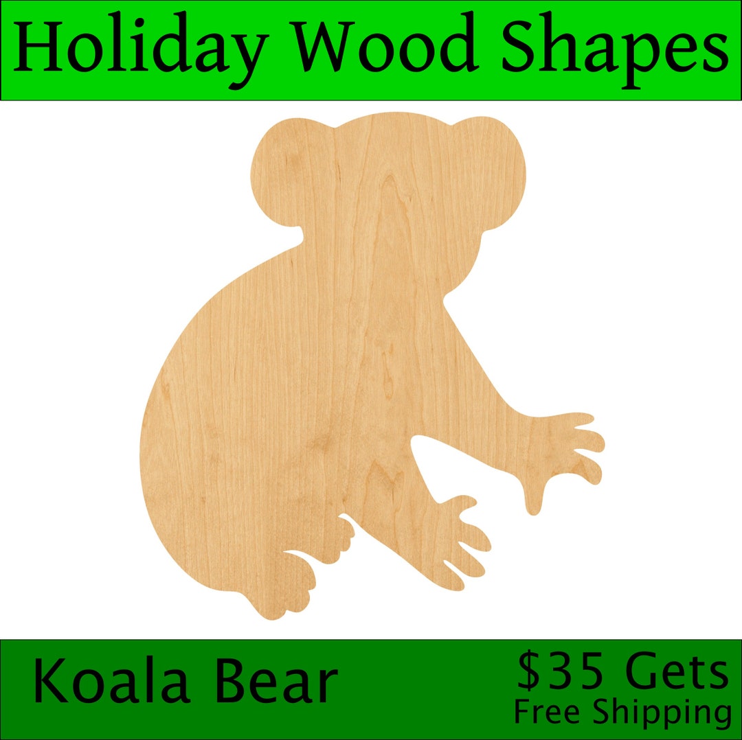 Laser Cut Koala Bear Wood Blank, Crafting Supplies, Wooden Cutout, DIY ...