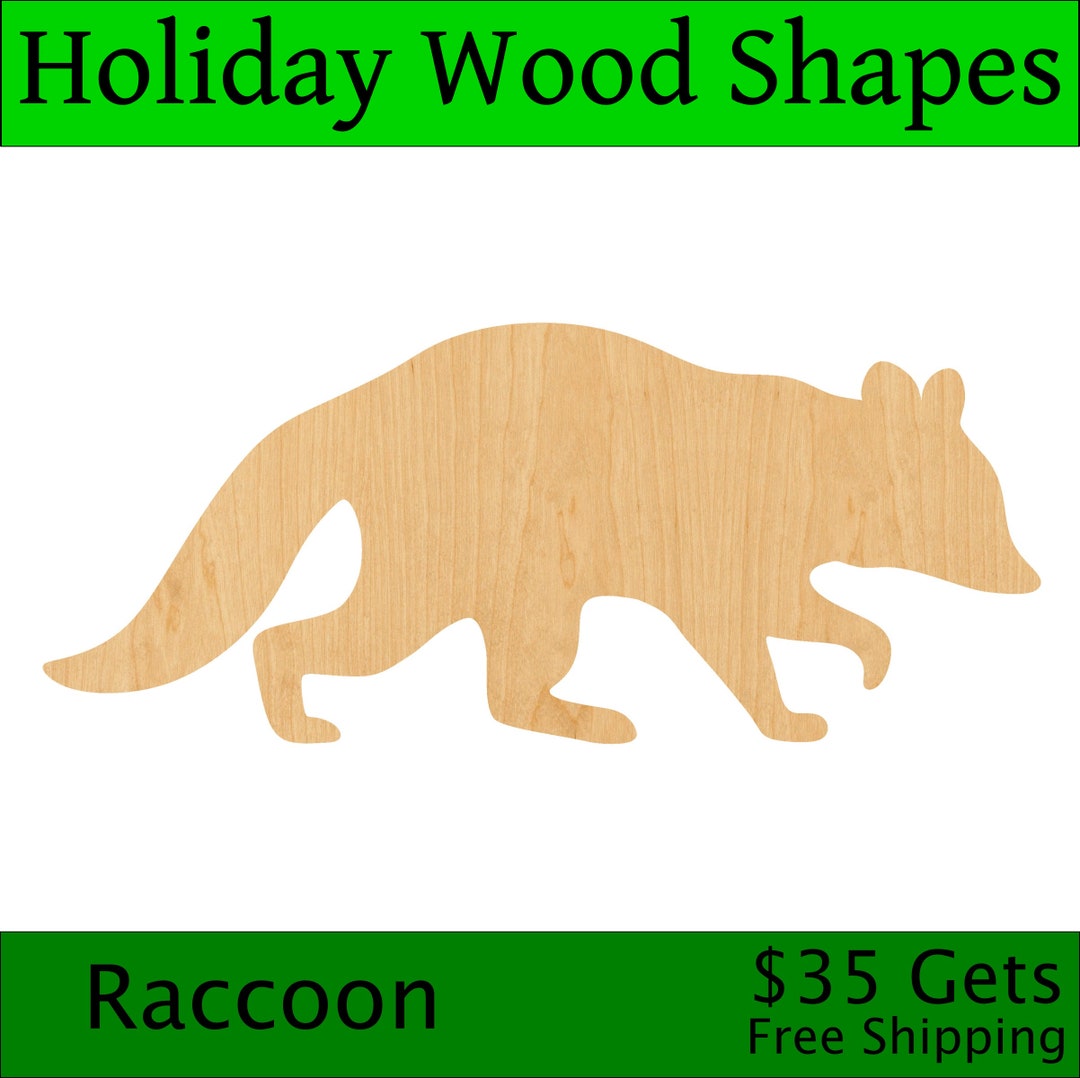 Laser Cut Raccoon Wood Blank, Crafting Supplies, Wooden Cutout, DIY ...