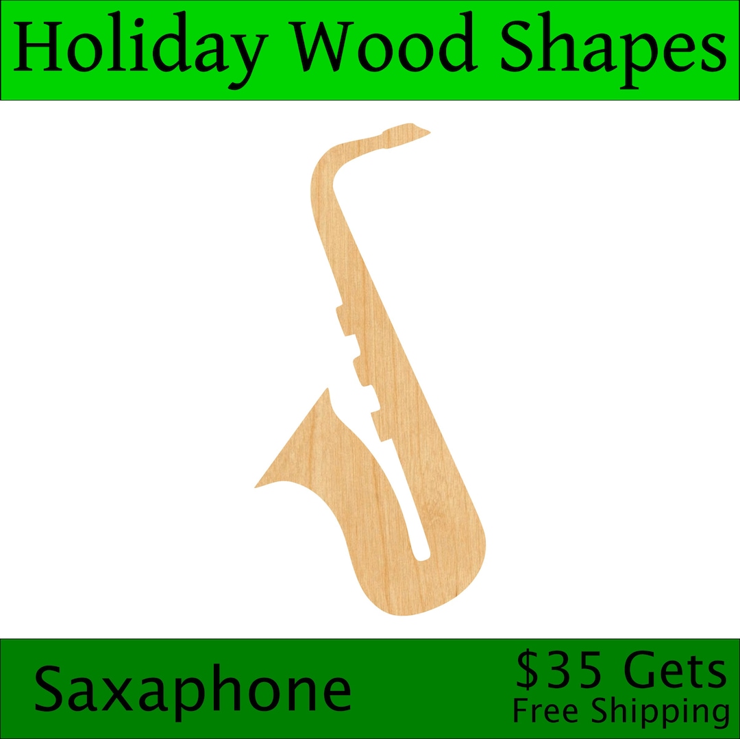 Laser Cut Saxaphone Design 1 Wood Blank, Crafting Supplies, Wooden ...